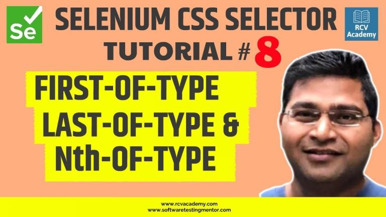 Selenium Css Selector 8 First Of Type Last Of Type Nth Of Type Rcv Academy 5133
